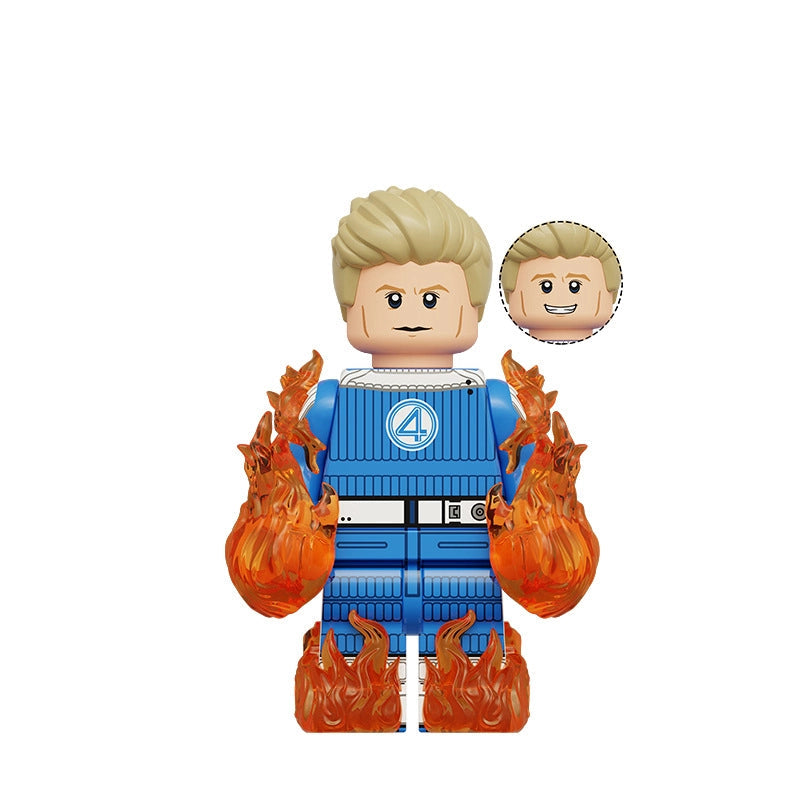 BF2308 – Flaming Hero | Custom Brick Figure – Brickfigurez